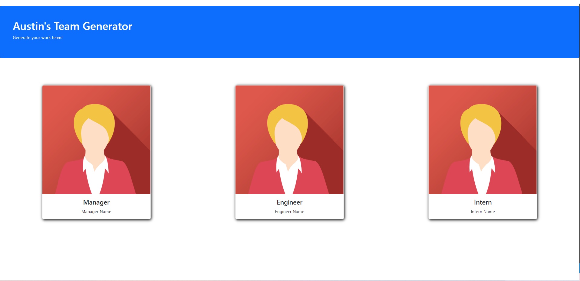 Austin’s Team Generator | generateHTML